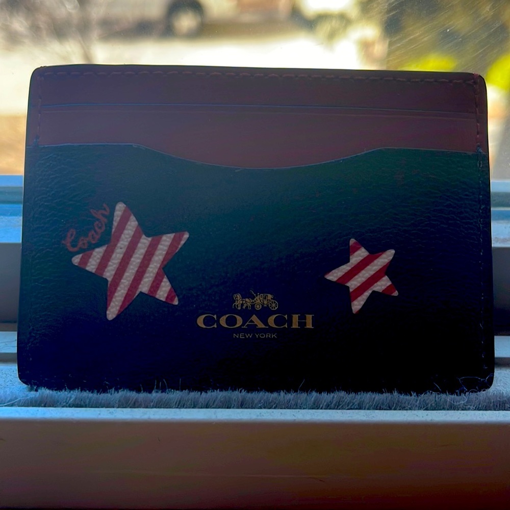 Coach, Small, Red White And Blue, Card Holder/Wallet. - Gem